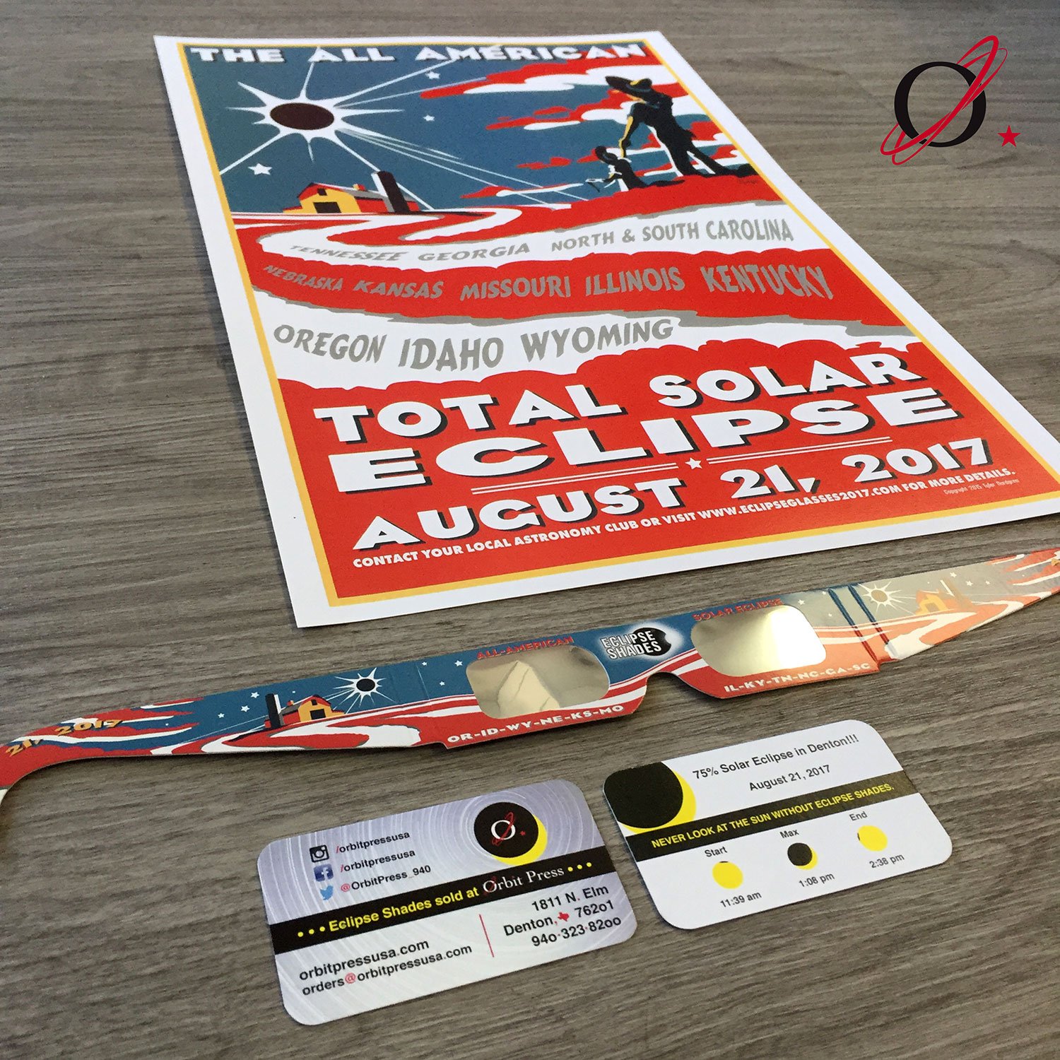 Project: Total Solar Eclipse Poster, Glasses, Business Cards - Orbit Press